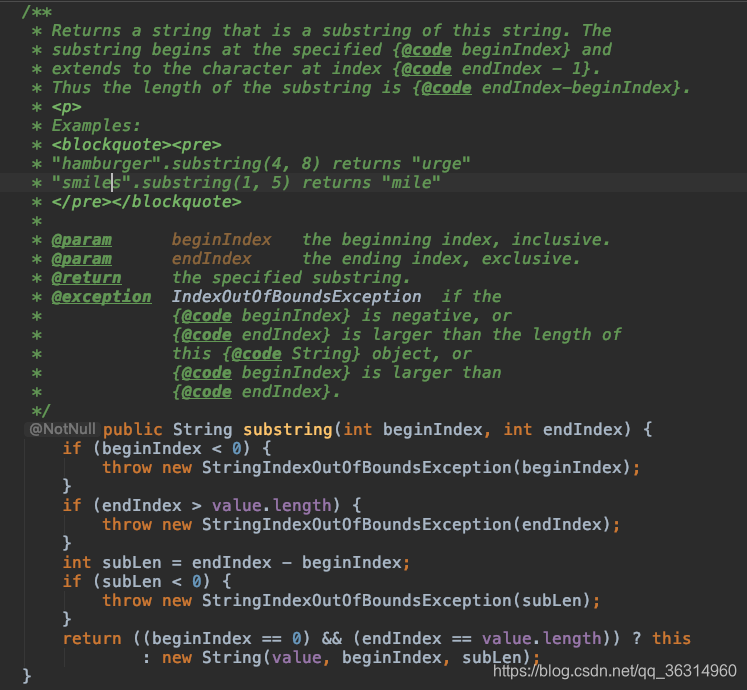 Java中string类的常用方法源码解析（二）result Of Stringsubstring Is Ignored Csdn博客