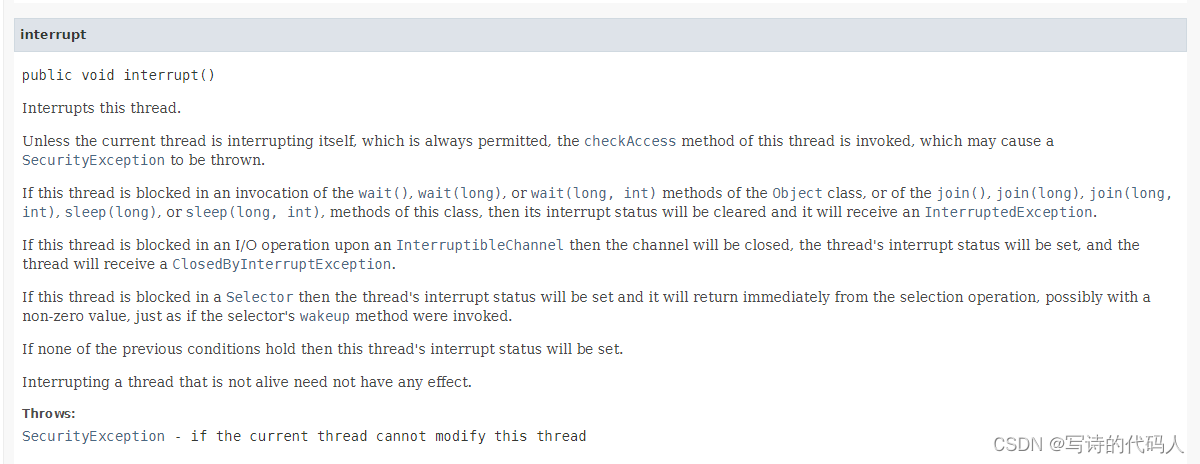详解Thread类 interrupt()、interrupted()、isInterrupted() 方法_thread.interrupted()-CSDN博客