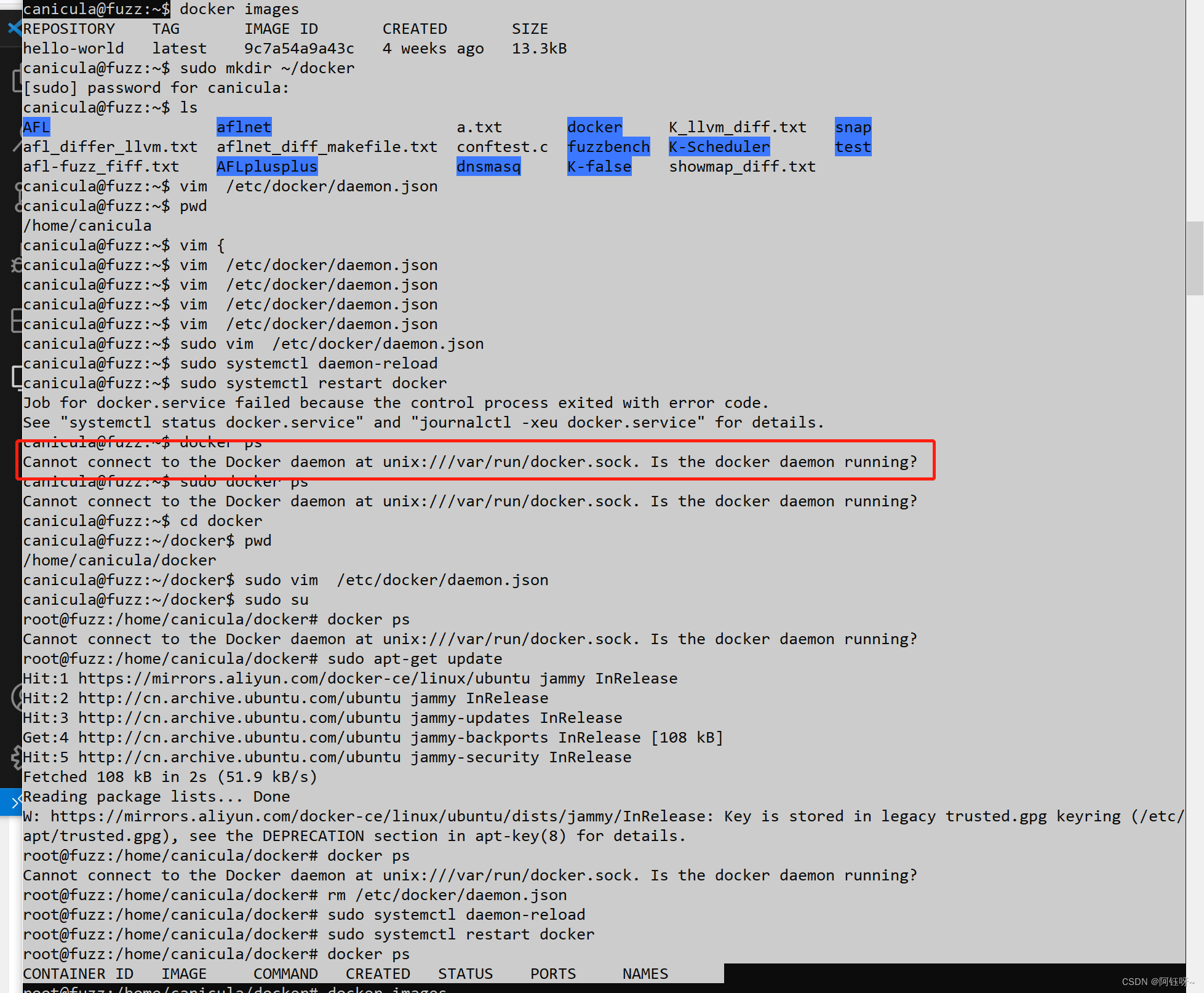 ubuntu上安装docker报错_ubuntu docker: cannot connect to the docker daemon-CSDN博客