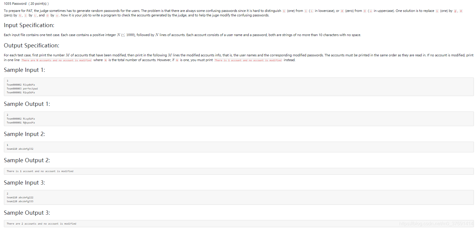 1035 Password （20 point(s)）_1035 password (20point(s))-CSDN博客
