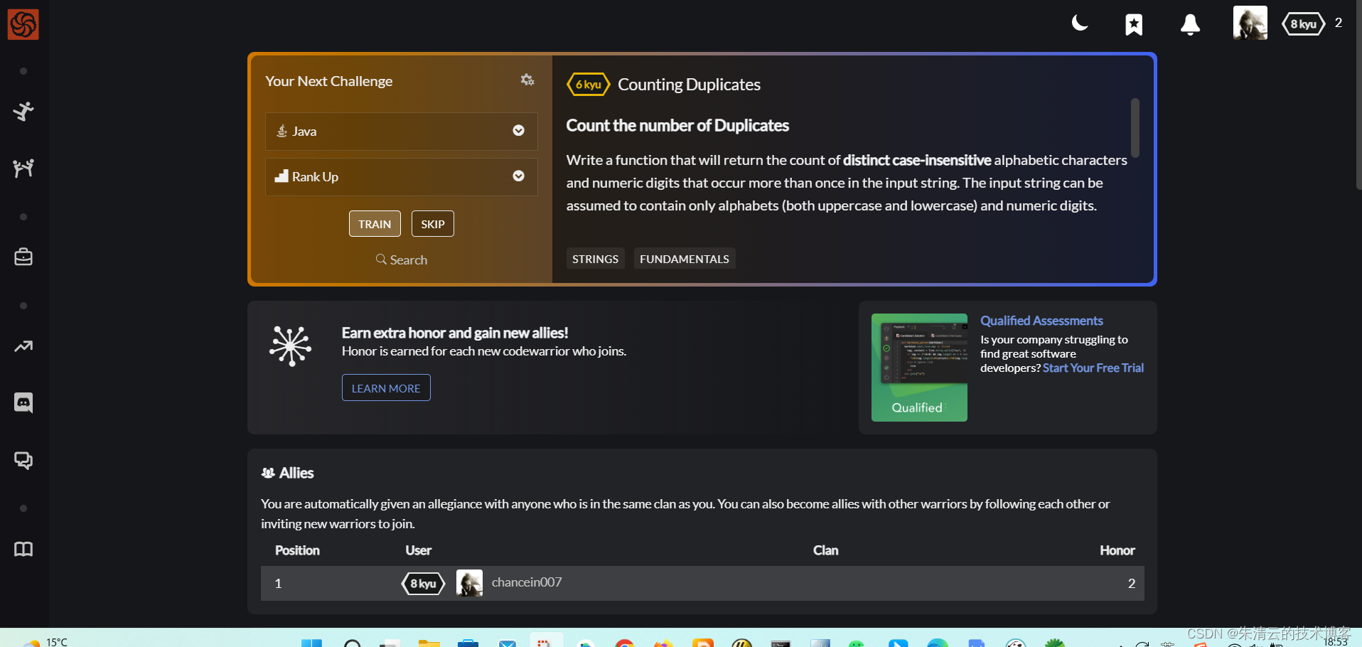 codewars另一个可以锻炼代码编程能力的网站_codewars中文网站-CSDN博客