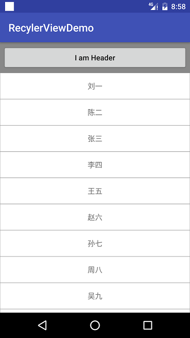RecyclerView从入门到入神—为RecyclerView添加HeaderView, FooterView和EmptyView（二）_recyclerview headerview-CSDN博客