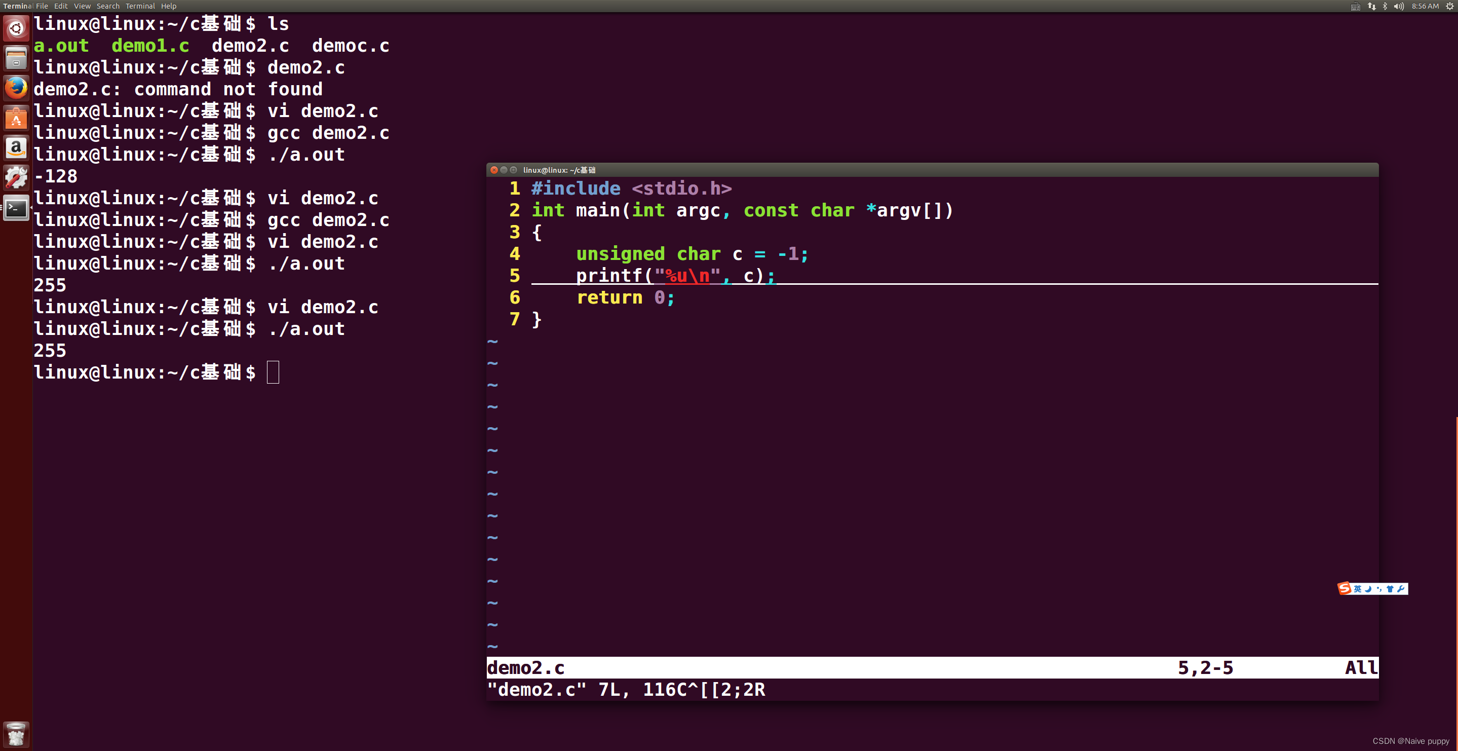 unsigned char = -1，用%u打印，结果是什么？为什么？_unsigned char ch = -1-CSDN博客