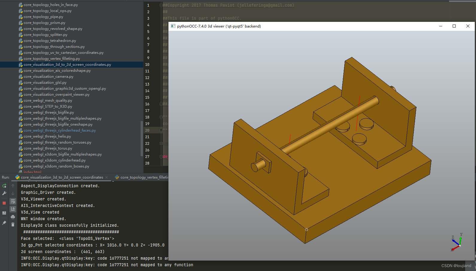 第二章：Pythonocc官方demo 案例90（将三维坐标值转换为屏幕上的二维坐标）_第二章:pythonocc官方demo 案例90-CSDN博客