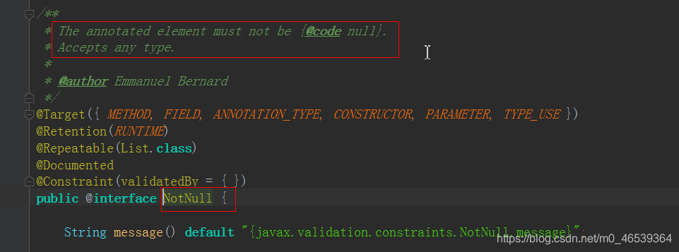 Jsr303数据校验 和notempty、notnull、notblank的源码注释、区别、jsr303 Notempty Notnull区别 Csdn博客