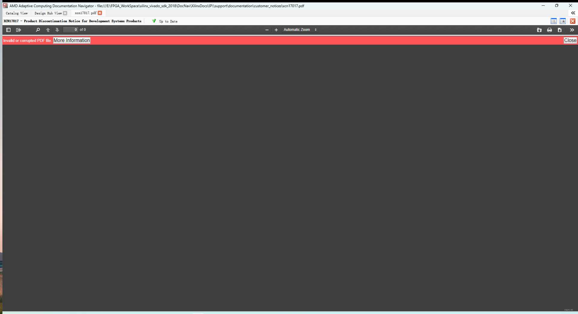 xilinx DocNav打不开以及格式错误：不是一个PDF文件或该文件夹已损坏-CSDN博客
