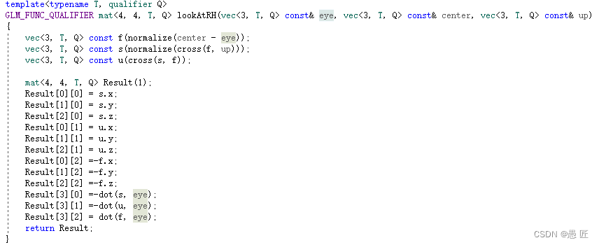 视图（View）变换矩阵的推导过程以及和gml::lookAt结果对比_视图变换矩阵-CSDN博客