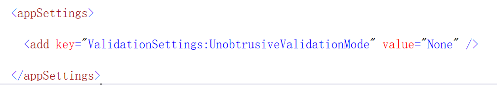 报错webforms Unobtrusivevalidationmode 需要“jquery