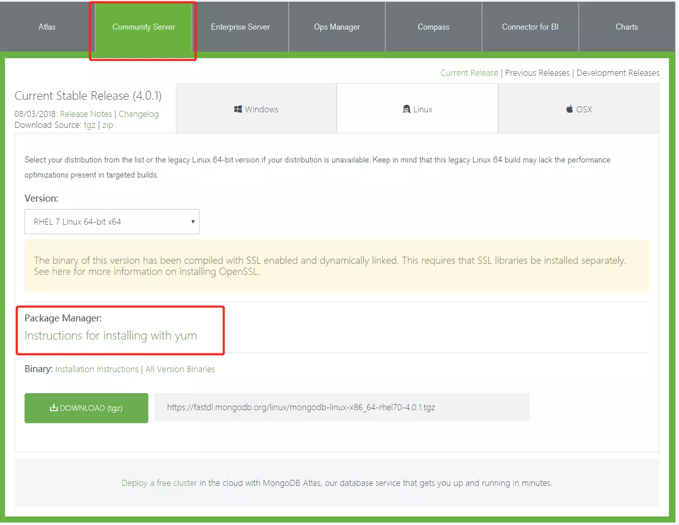 CentOS 7 安装MongoDB 4.0(yum方式) 方便+_centos下载mongodb4.0.16-CSDN博客