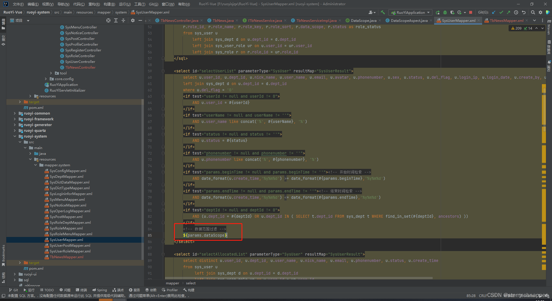 Ruoyi-vue数据权限使用_ruoyi datapermission-CSDN博客