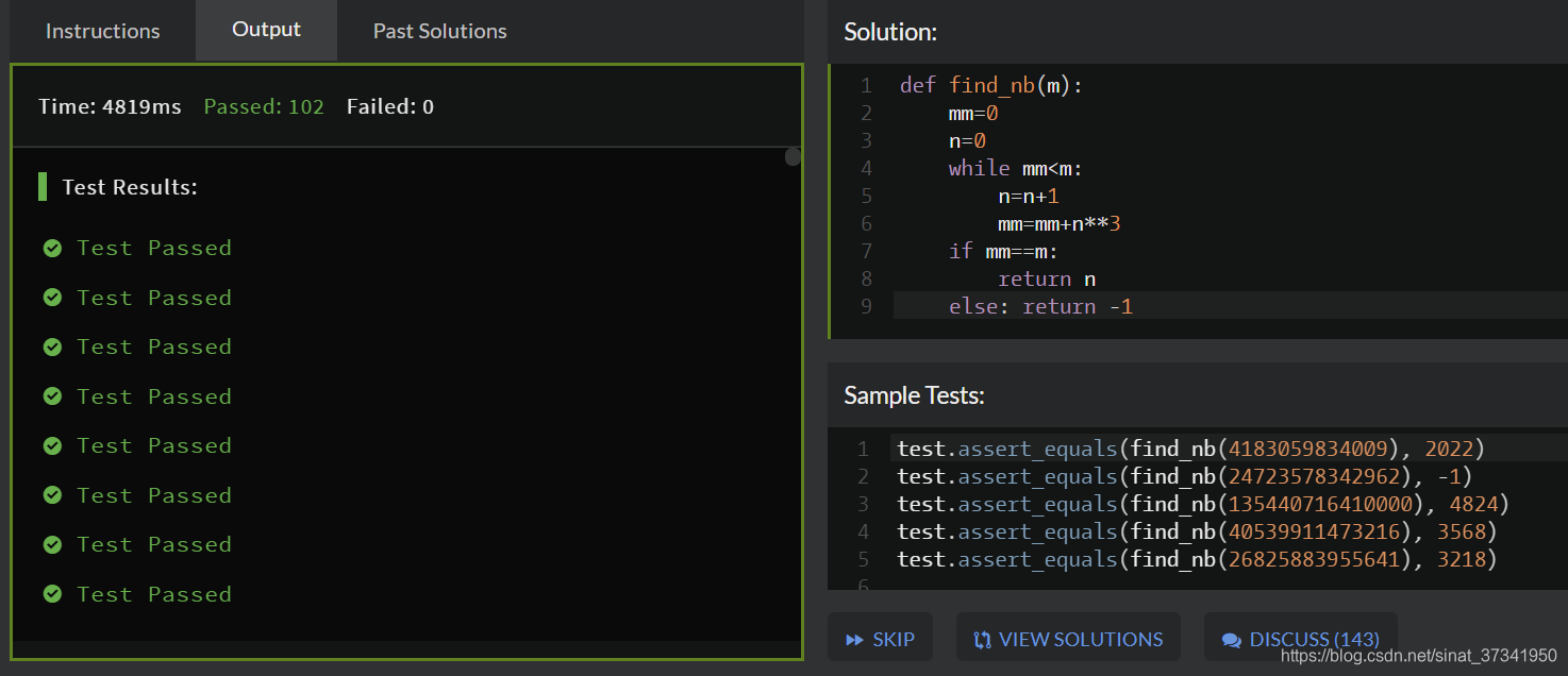 入坑codewars第三天-Build a pile of Cubes、Convert boolean values to strings 'Yes' or 'No'、Build Tower ...