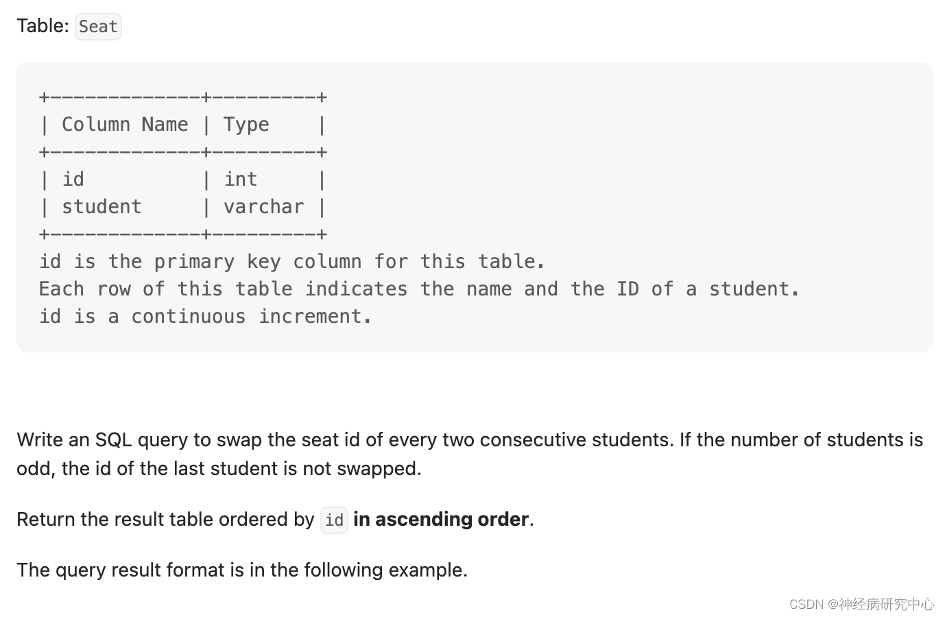 Leetcode 626. Exchange Seats 结果正确但是提交以后显示Wrong-CSDN博客
