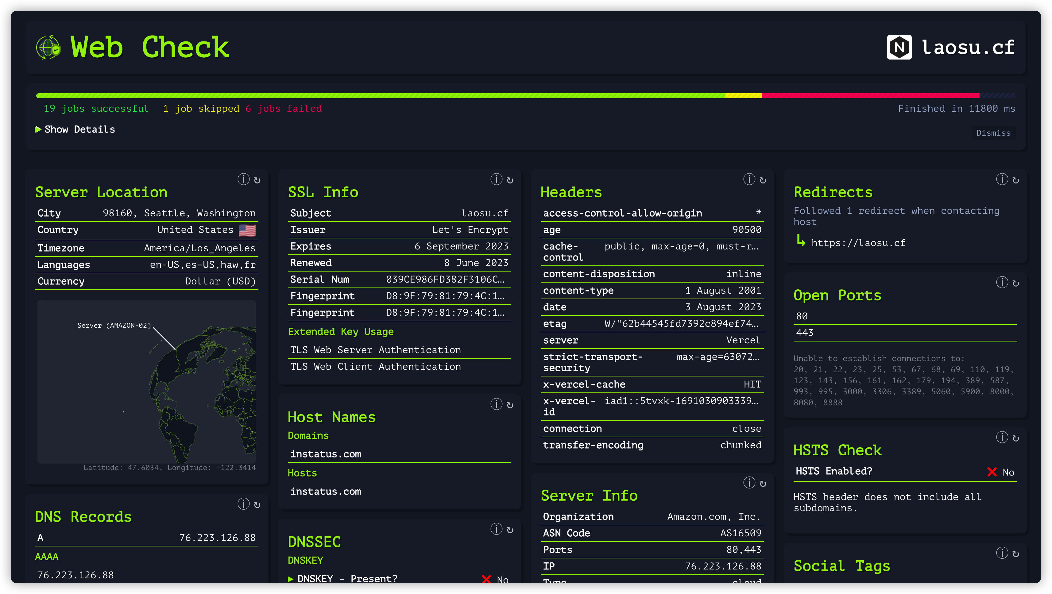 功能强大的网站检测工具Web-Check-CSDN博客