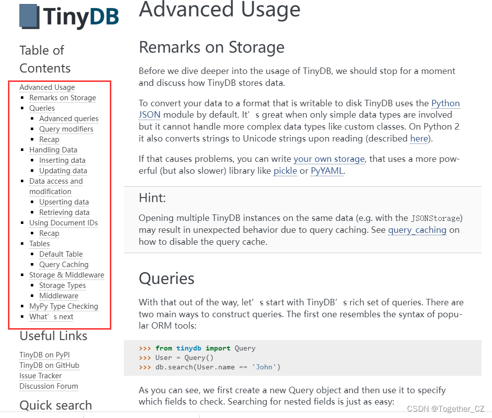 基于Python开发的轻量级数据库TinyDB学习实践-CSDN博客