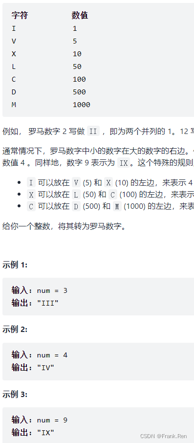 C语言 Leetcode 刷题篇 整数转罗马数字c语言整数转罗马数字 Csdn博客