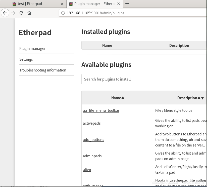 Etherpad配置及管理功能_etherpad 管理员-CSDN博客
