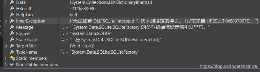 无法加载 DLL“SQLite.Interop.dll”: 找不到指定的模块。 (异常来自 HRESULT:0x8007007E)。或 （“System.Data.SQLite ...