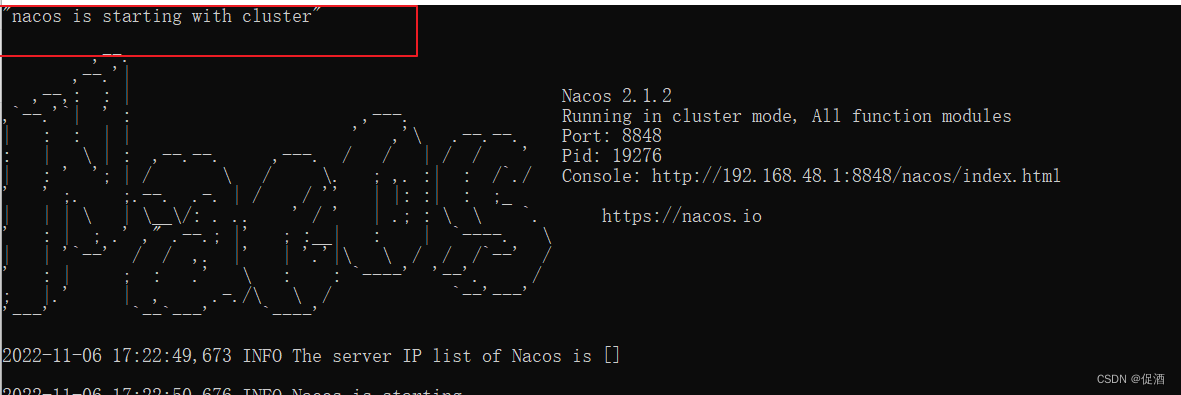nacos-server启动报错Caused by: org.springframework.boot.web.server.WebServerException: Unable to ...