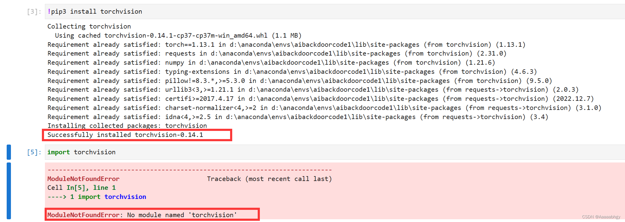 Anaconda虚拟环境中，Jupyter notebook不能导入torchvision模块。_jupyter notebook 里面没有 ...