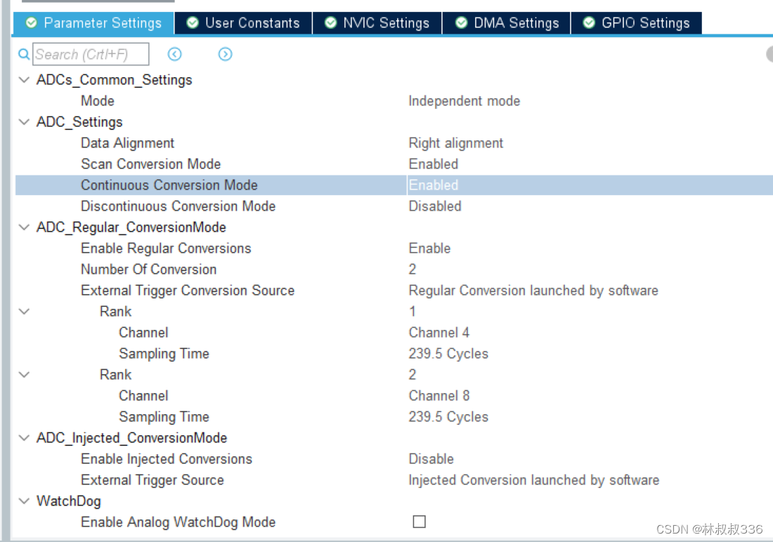 STM32CubeMX-ADC hal库 2 多通道采样（dma模式）_hal库adc多通道采样-CSDN博客