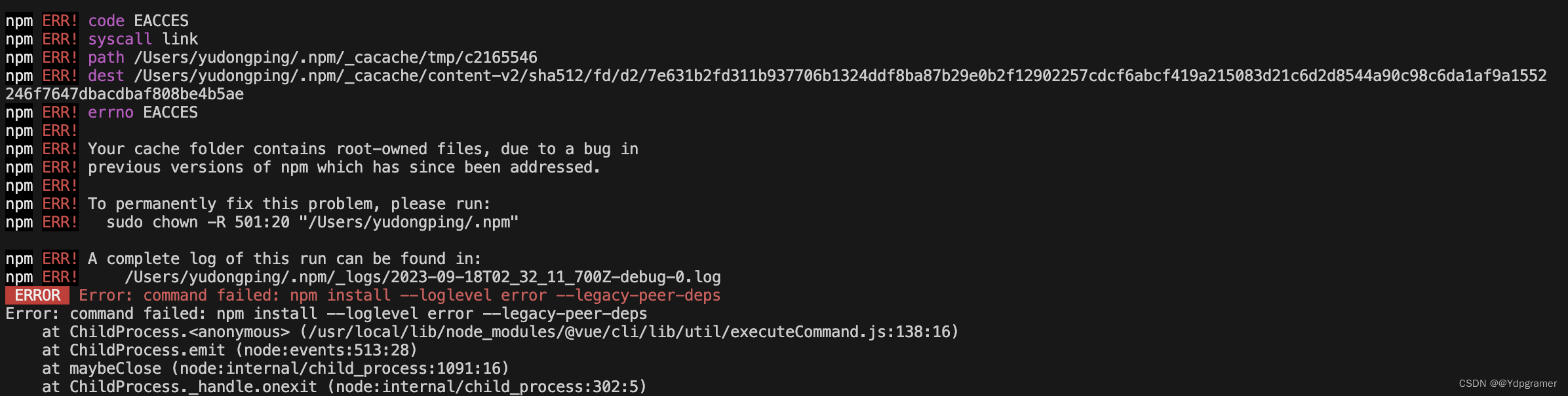 解决问题: Error Command Failed Npm Install Loglevel Error Legacy Peer Deps Csdn博客 5748