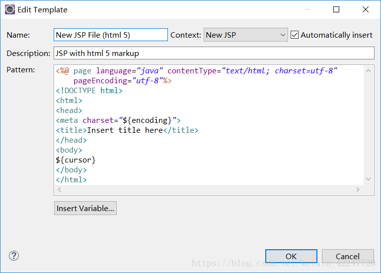 Jsp学习——eclipse自定义jsp模板（修改默认jsp文件）eclipse怎么设置jsp模板 Csdn博客 