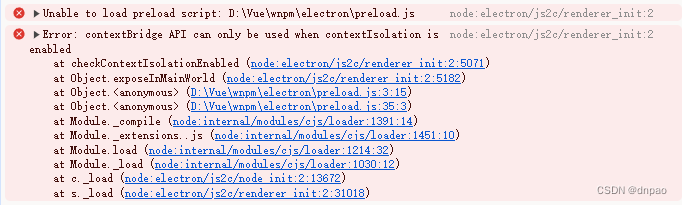 Error: contextBridge API can only be used when contextIsolation is enabled-CSDN博客