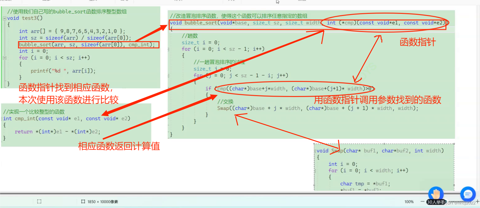C语言学习复习25 函数指针函数指针数组函数指针数组指针的判断、快排中的函数指针和回调函数基于快排改冒泡实现任意数据类型比较的案例 Csdn博客