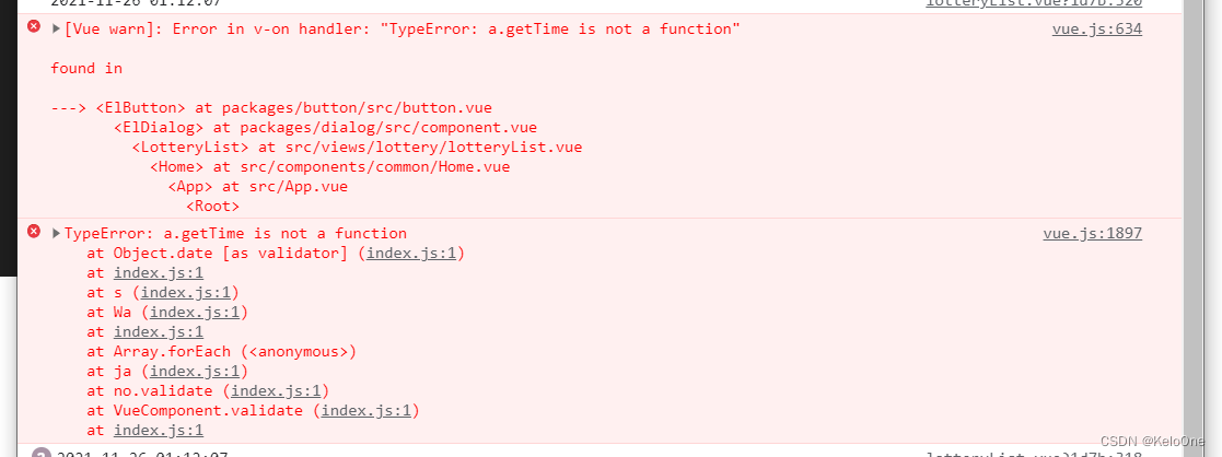 element-ui 组件 el-date-picker使用遇到TypeError: value.getTime is not a function问题_vue.js_KeloOne-华为开发者空间