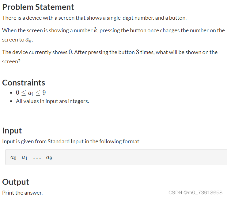 AtcoderABC241场_[abc241a] digit machine-CSDN博客