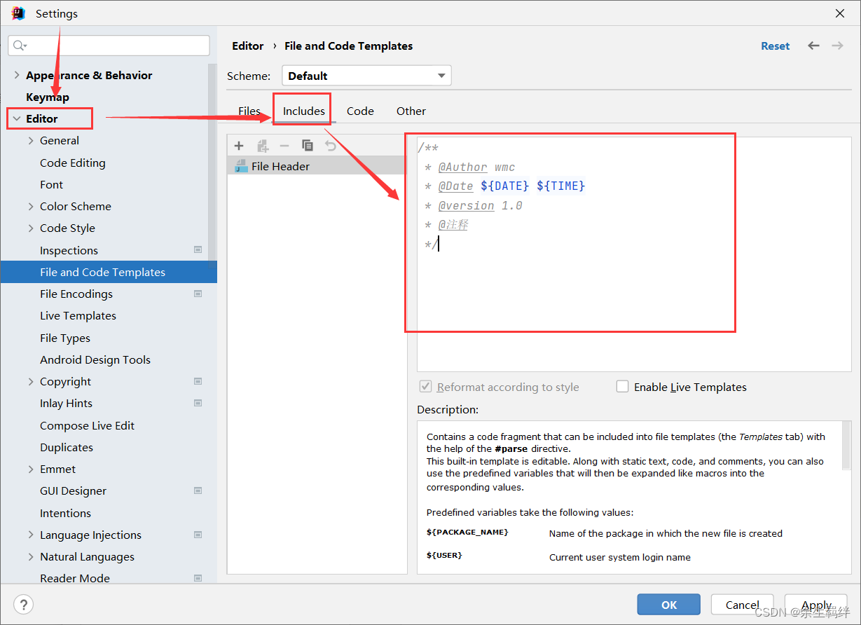 用idea创建java类时，自动生成作者、时间和版本号、注释等信息idea创建类自动生成作者 Csdn博客