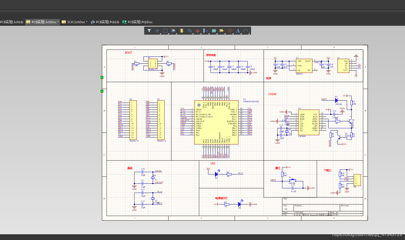 STM32程序设计（跑马灯）以及STM32原理图绘制（通过ad软件）_ad画好原理图怎么写程序-CSDN博客
