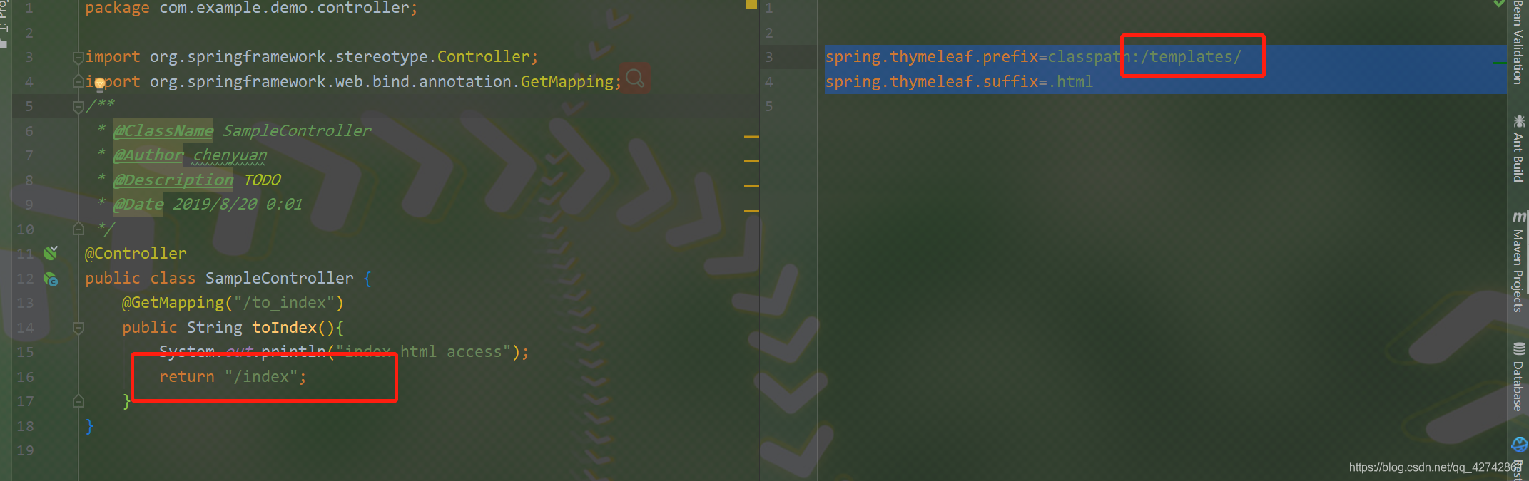 Springboot和thymeleaf整合,Error resolving template [index]_重定向报错 template ...