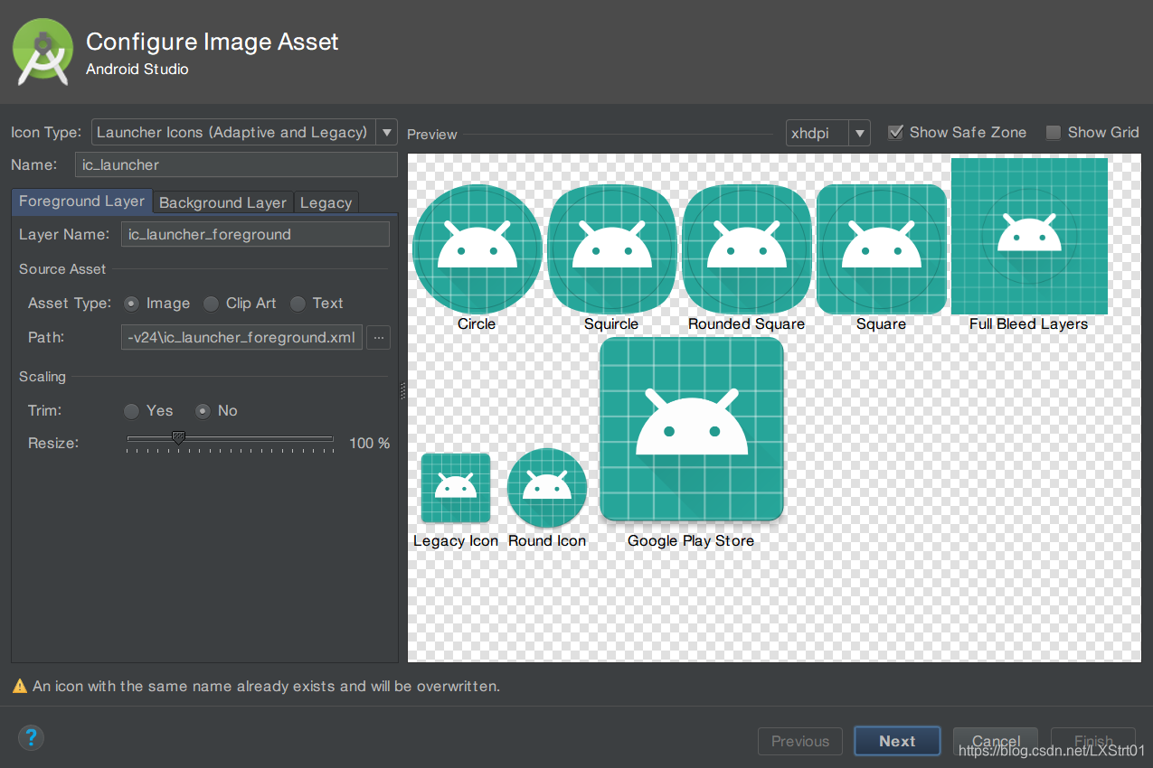 Androi8.0图标适配，AndroidStudio自带ImageAsset功能_android studio image asset-CSDN博客