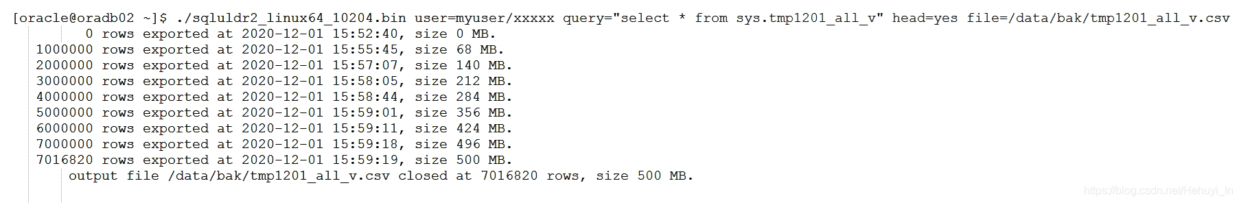 oracle导出千万级数据为csv格式_oracle导出大量数据到csv-CSDN博客