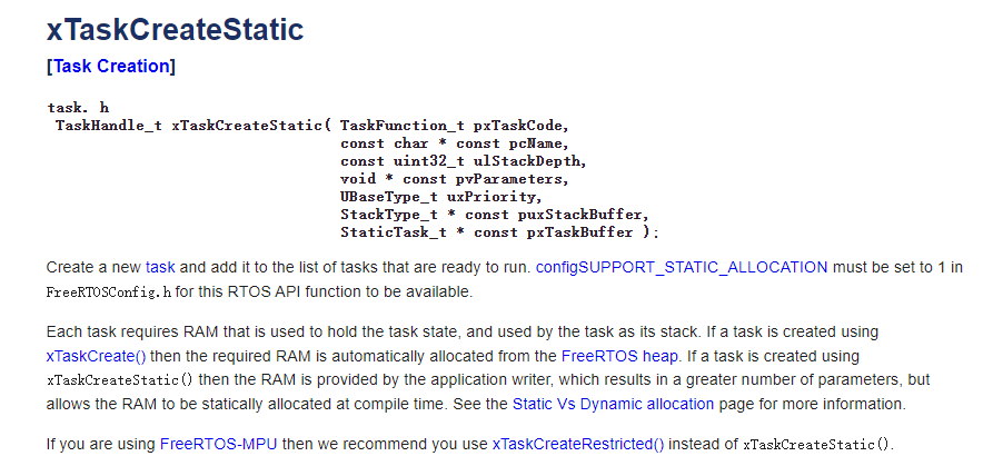 【FreeRTOS】FreeRTOS 静态创建任务与删除_freertos静态创建任务-CSDN博客