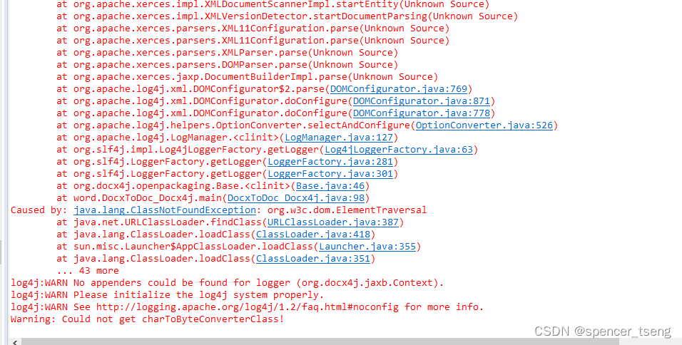 java.lang.ClassNotFoundException: org.w3c.dom.ElementTraversal-CSDN博客