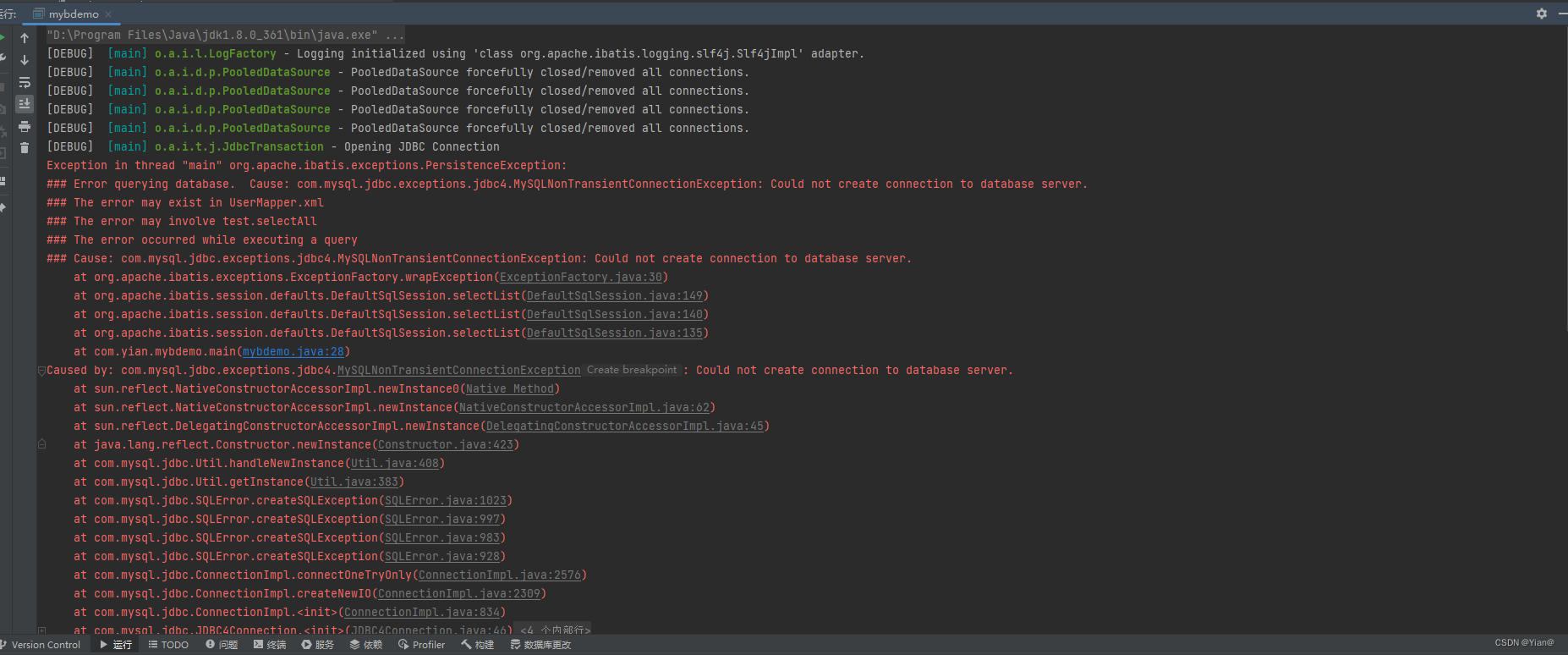 Error querying database. Cause: com.mysql.jdbc.exceptions.jdbc4 ...