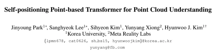 点云理解：Self-positioning Point-based Transformer for Point Cloud Understanding-CSDN博客