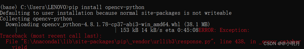 Defaulting to user installation because normal site-packages is not writeable错误解决方法-CSDN博客
