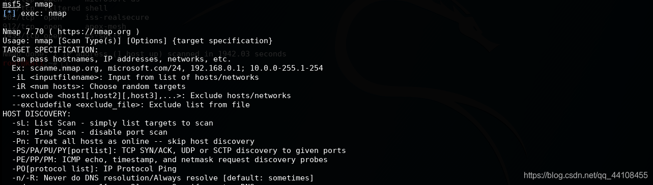 Metasploit技术--p2--使用Nmap扫描_在metasploit里用nmap扫描你机器ip地址所在网段有哪些地址是存活的-CSDN博客