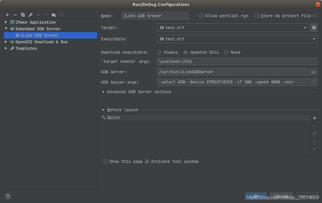 Ubuntu上使用CLion开发STM32，并使用JLink下载、调试_clion jlink-CSDN博客