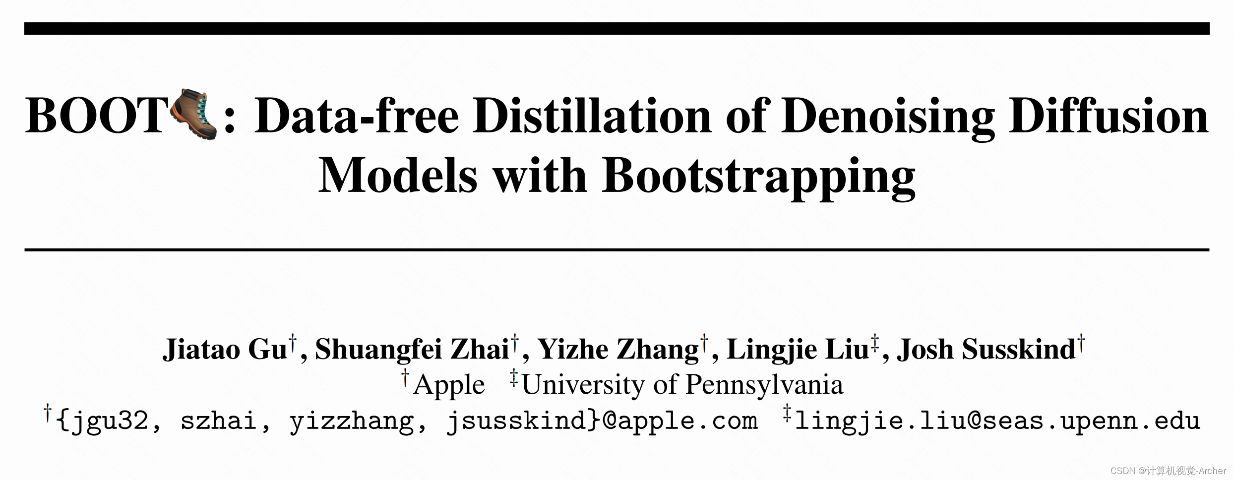 [读论文] [ 蒸馏-diffusion] BOOT : Data-free Distillation of Denoising DiffusionModels with ...