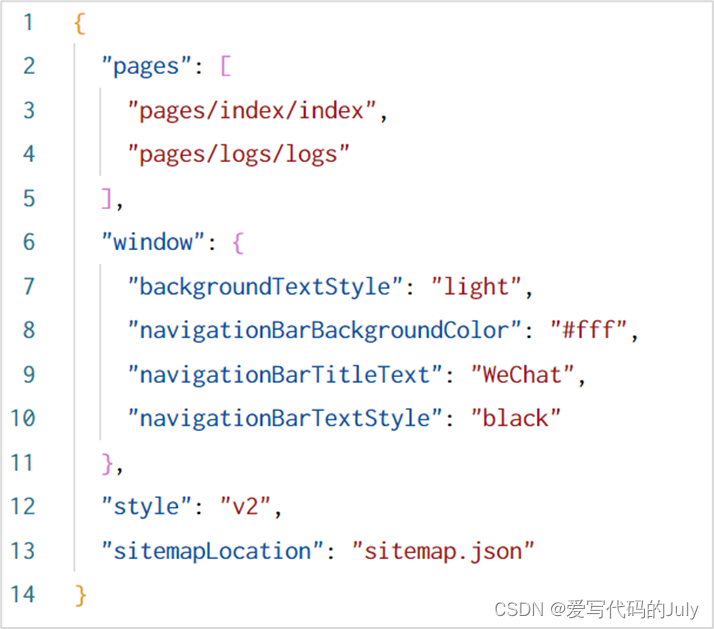 微信小程序新手入门教程二：认识JSON配置文件_小程序.josn-CSDN博客