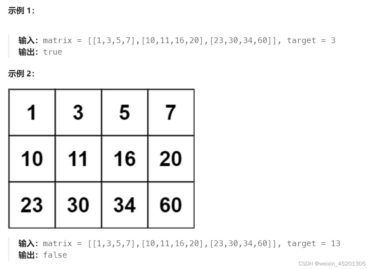 [leetcode hot 150]第七十四题，搜索二维矩阵-CSDN博客