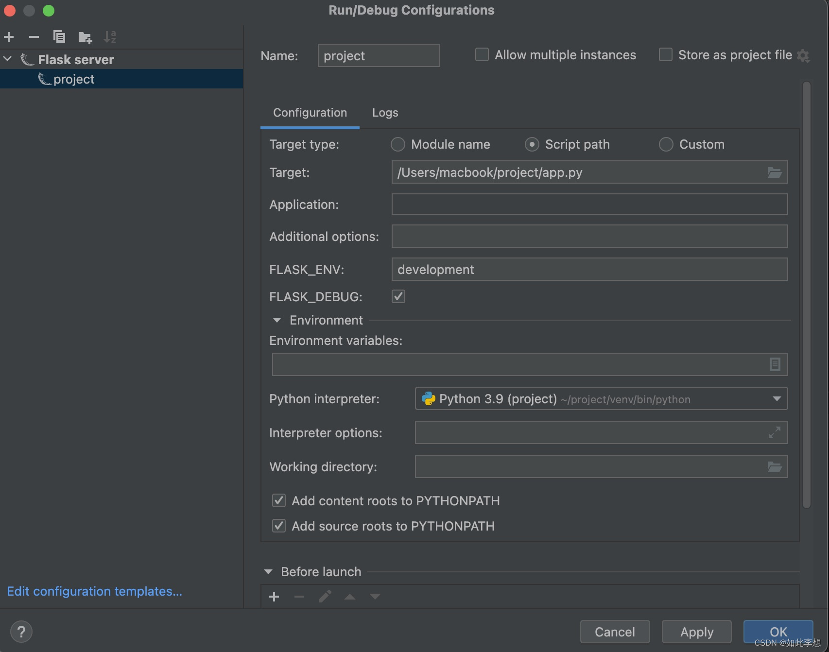 Flask项目配置_flask host-CSDN博客