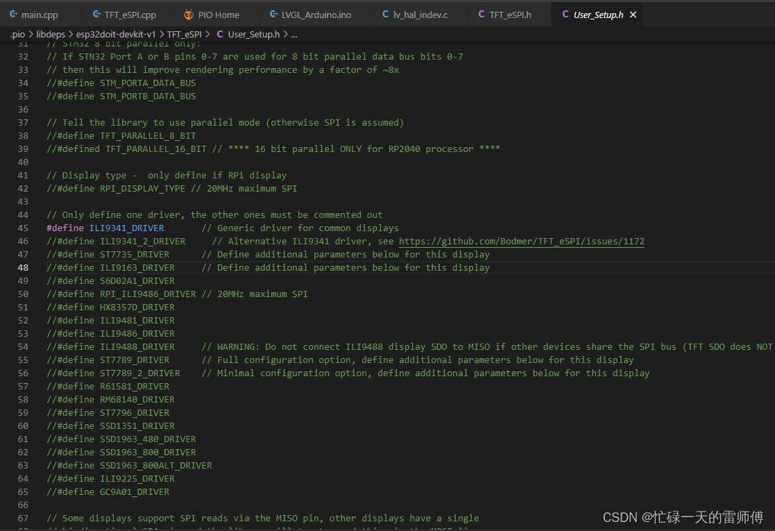 使用ESP+Platfromio开发 驱动ILI9341屏幕移植lvgl并实现触摸操作；_lvgl触摸屏-CSDN博客