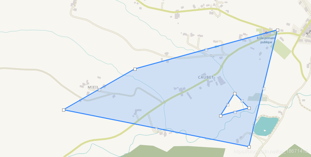 Leaflet JS add GeoJSON shape as a hole in a polygon（外多边形内有内多边形）_leaflet geojson添加polygon-CSDN博客