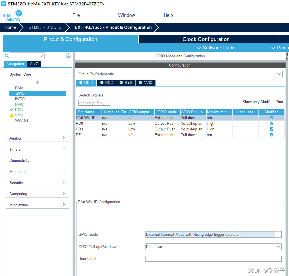 记录我的嵌入式（stm32f4+stm32cubemx）学习历程2-cubemx配置stm32f407外部中断。_stm32cubef4外部中断-CSDN博客