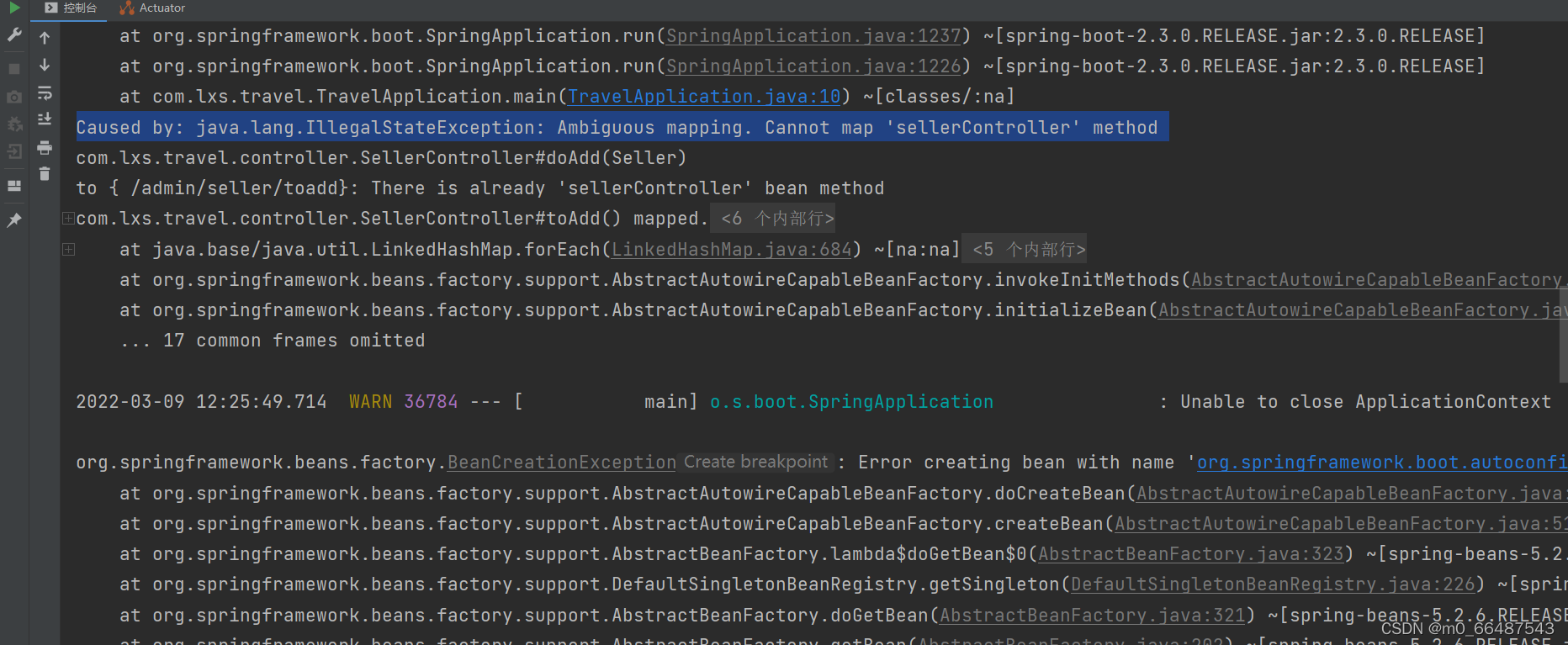 Caused by: java.lang.IllegalStateException: Ambiguous mapping. Cannot map ‘sellerController ...